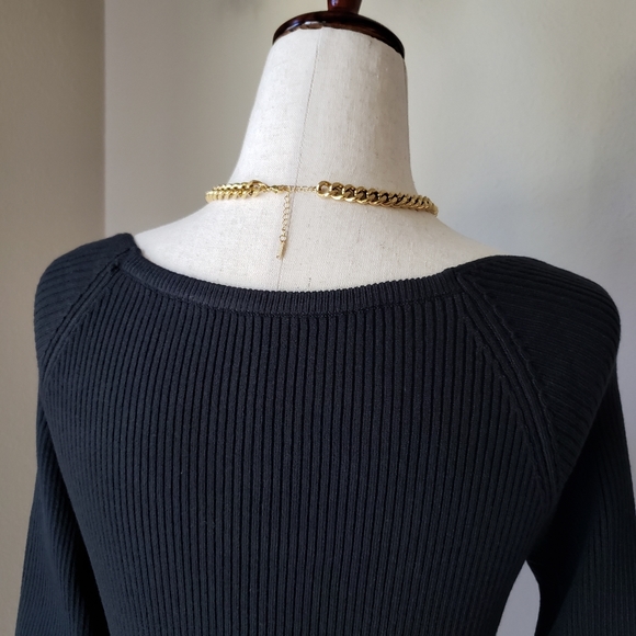 Dani•Thegirl | Dresses | Ribbed Knit Sweetheart Neck Midi Sweater Dress ...